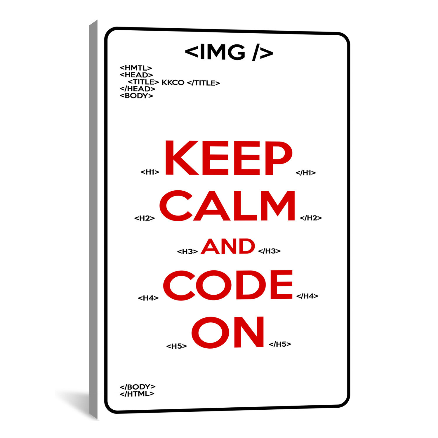 Winston Porter Jetter Keep Calm and Code on - Graphic Art Print on Canvas - Wayfair Canada